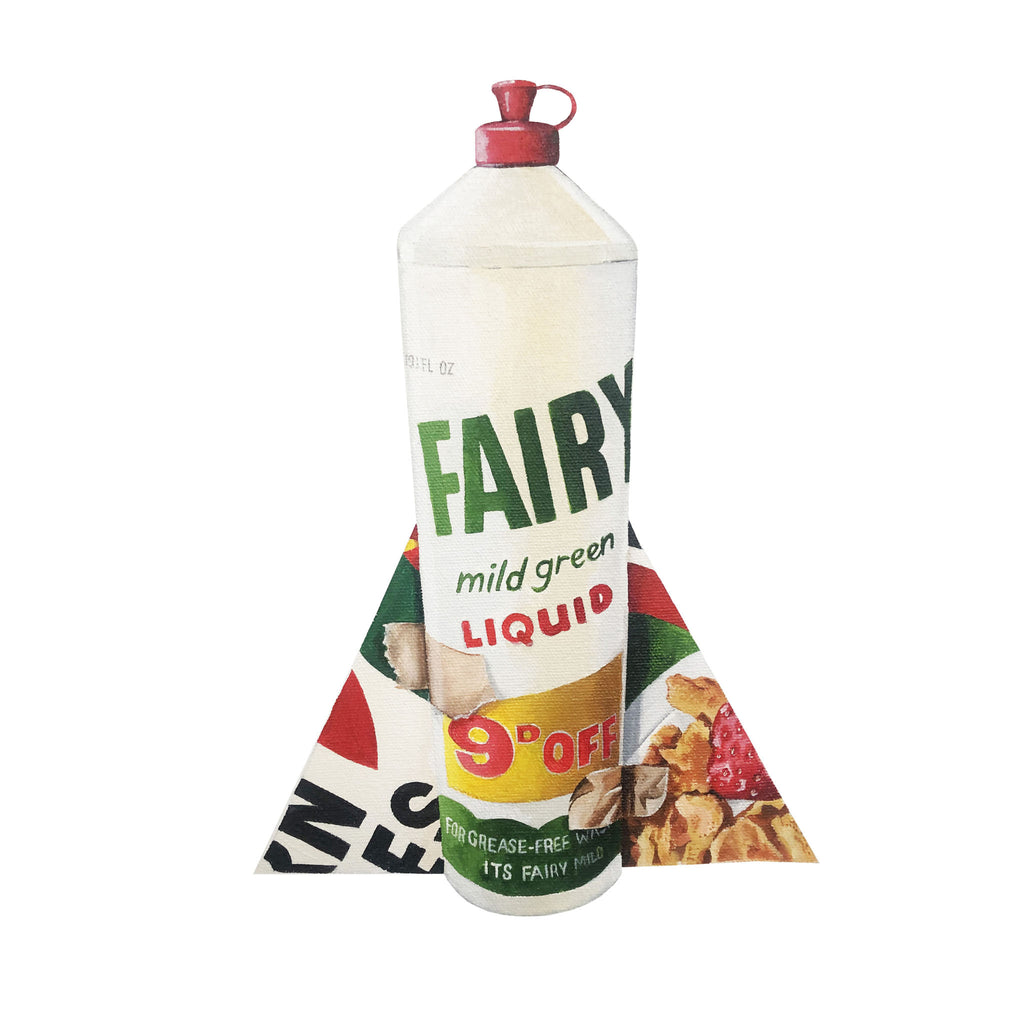 Fairy Liquid Bottle Rocket c.1970 (10 x 12inches) – Artist Orla Walsh